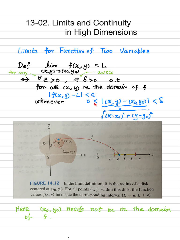 13-02 Limits and Continuity in High Dimensions | PDF | Mathematics | Mathematical Analysis
