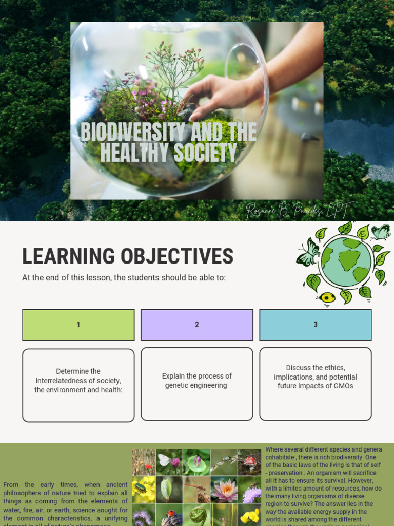 CHAPTER 9 Biodiversity and The Healthy Society | PDF | Genetically ...