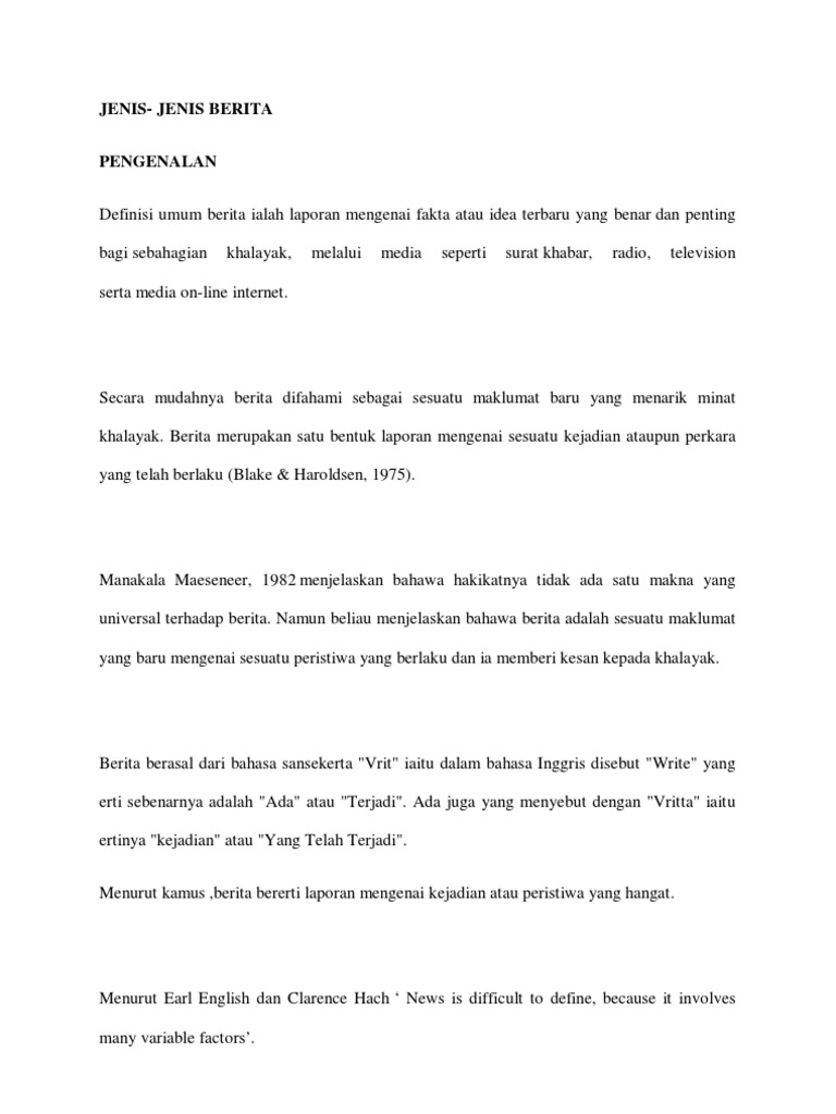 Jenis Berita | PDF