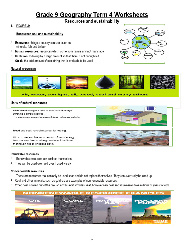Grade 9 Geography: Resources & Sustainability | PDF | Agriculture ...