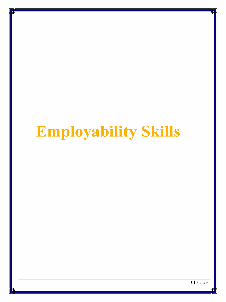Employability Skills Unit 2 | PDF