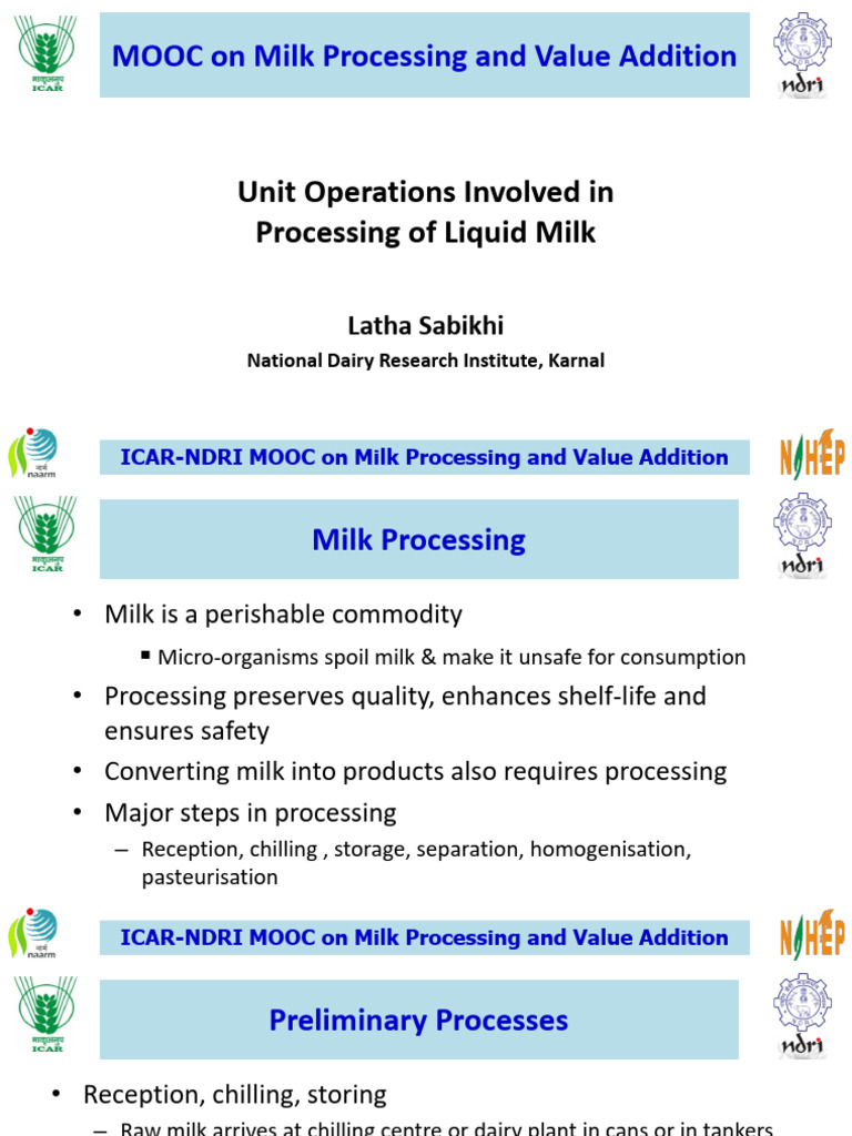 Milk Processing and Value Addition MOOC | PDF | Milk