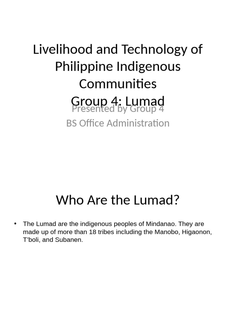 Lumad Livelihood and Technology Group4 | PDF