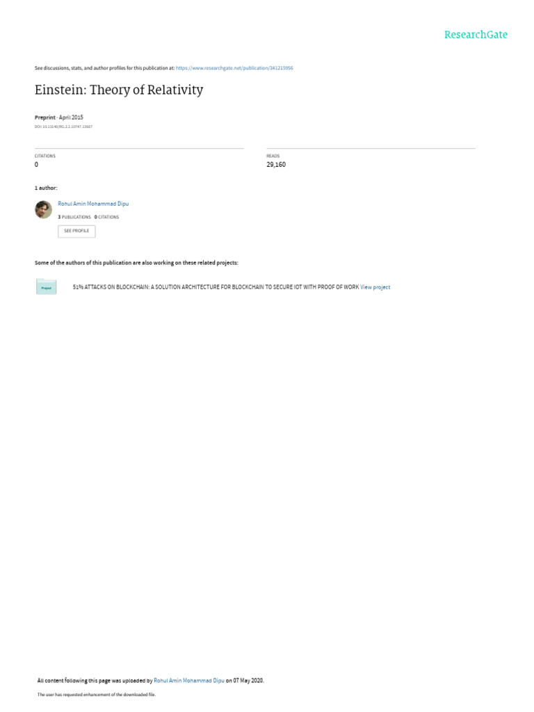 Einstein Theory of Relativity | PDF | Newton's Laws Of Motion | Special ...