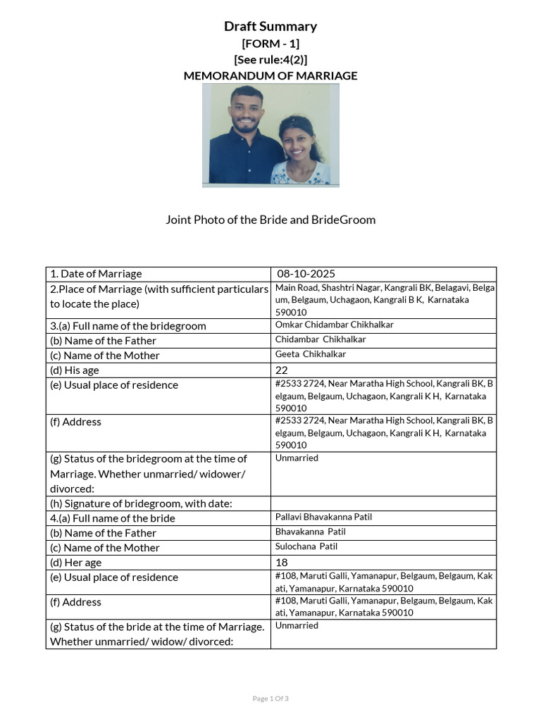 Summary MRG | PDF | Marriage | Family