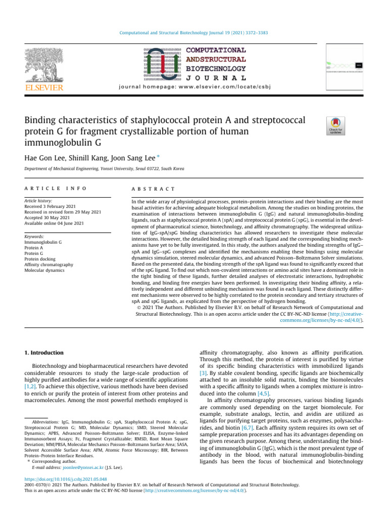 Binding Characteristics of Staphylococcal Protein A and Streptococcal ...