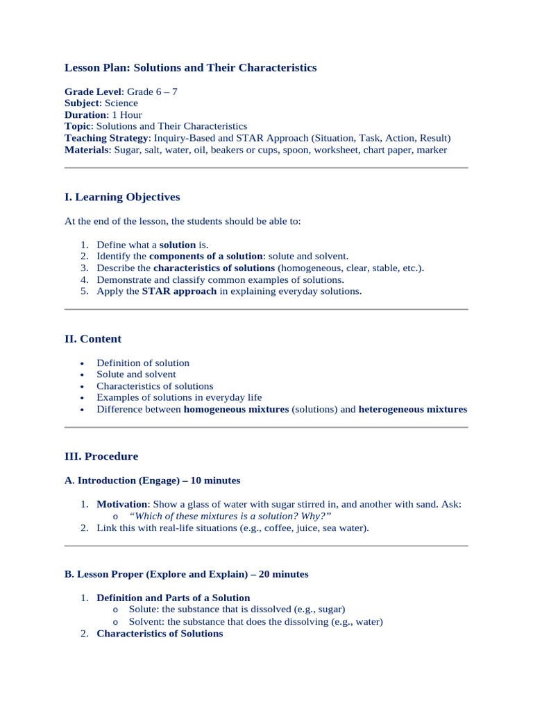 Lesson Plan | PDF | Inquiry Based Learning | Learning
