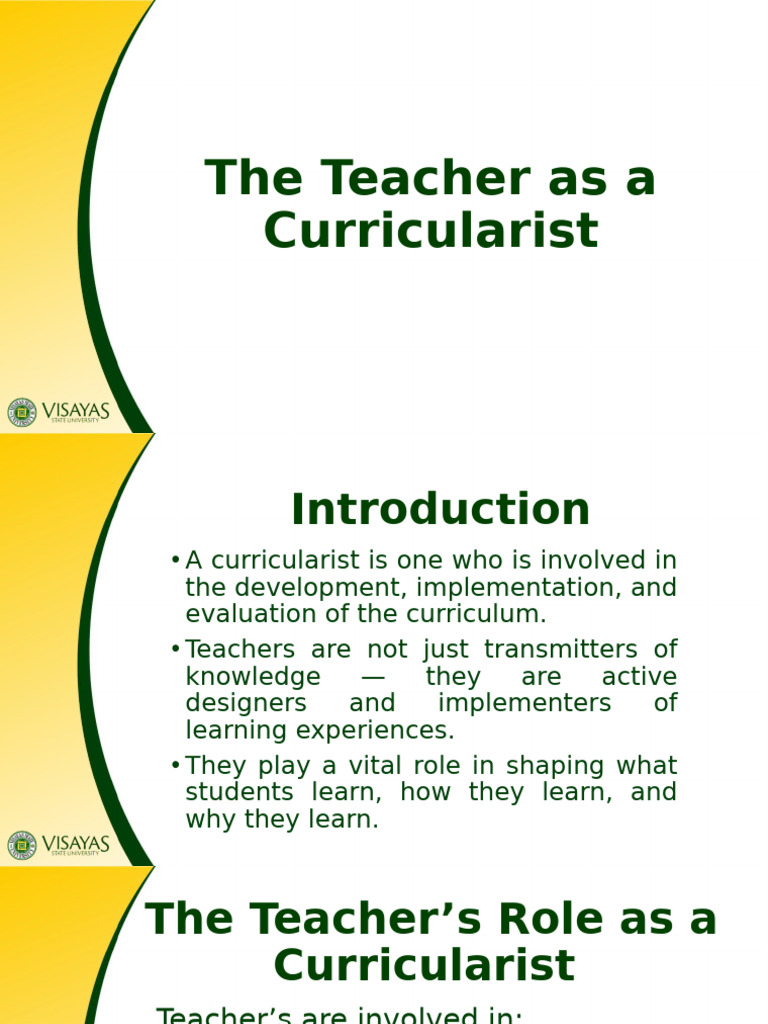 Teacher's Role in Curriculum Design | PDF