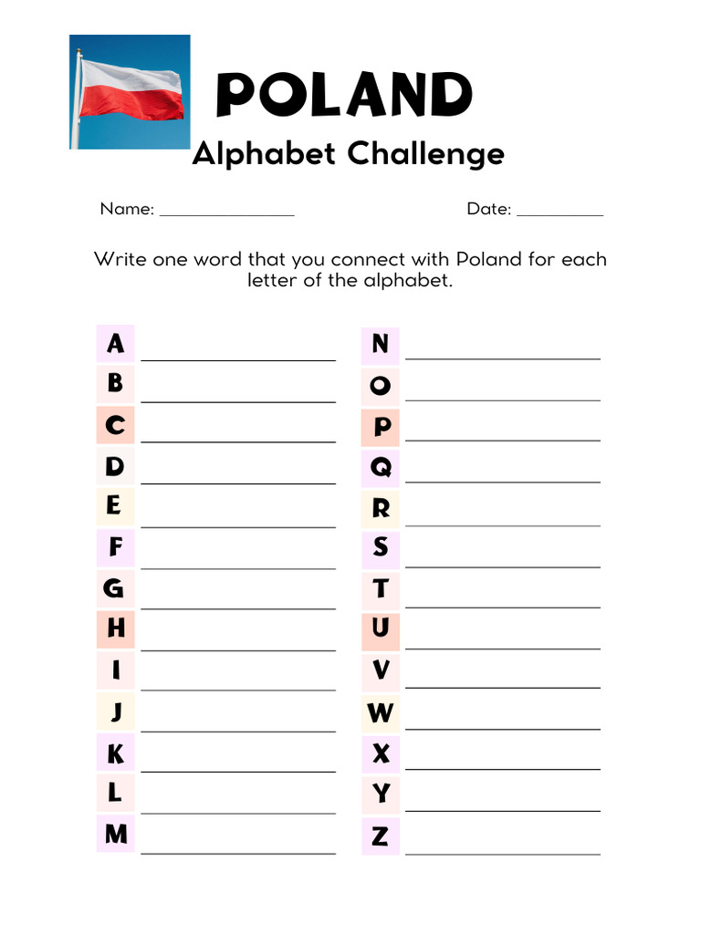 Halloween Alphabet Challenge Worksheet in Yellow White Orange Simple ...