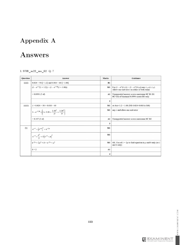 Exam Answers for 9709 Series | PDF
