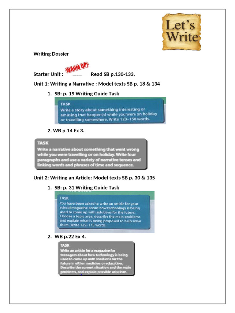 Writing Dossier 1 | PDF