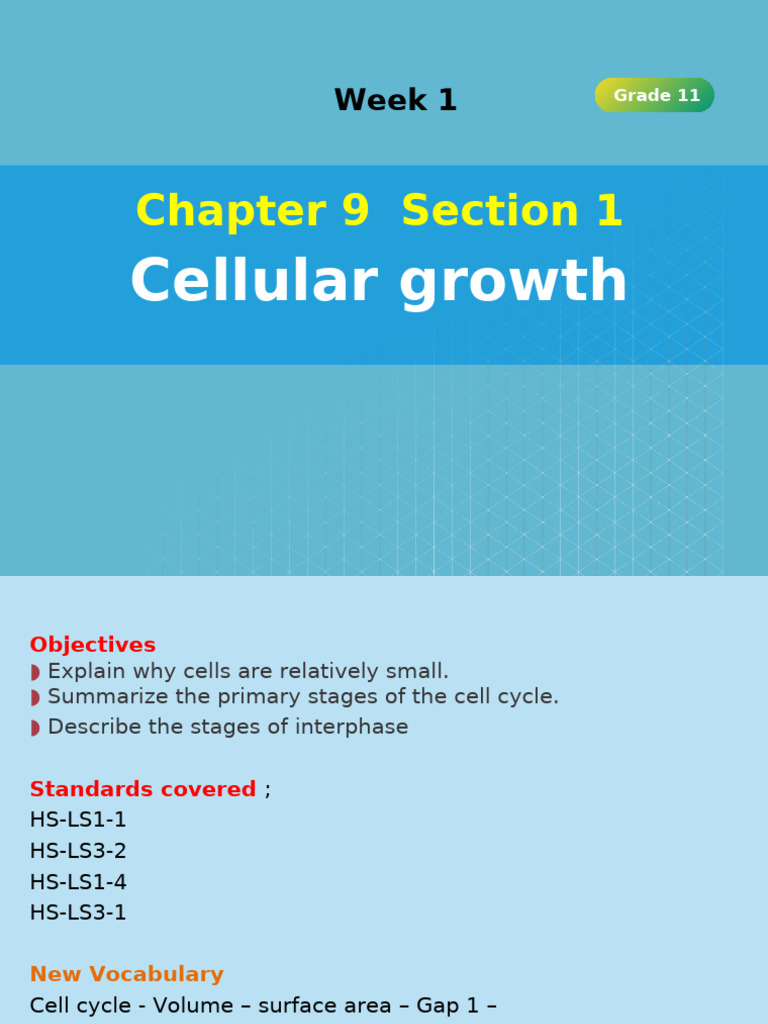 W 1 - GR 11 Bio. Chapter 9 Section 1 Cellular Growth | PDF | Mitosis ...