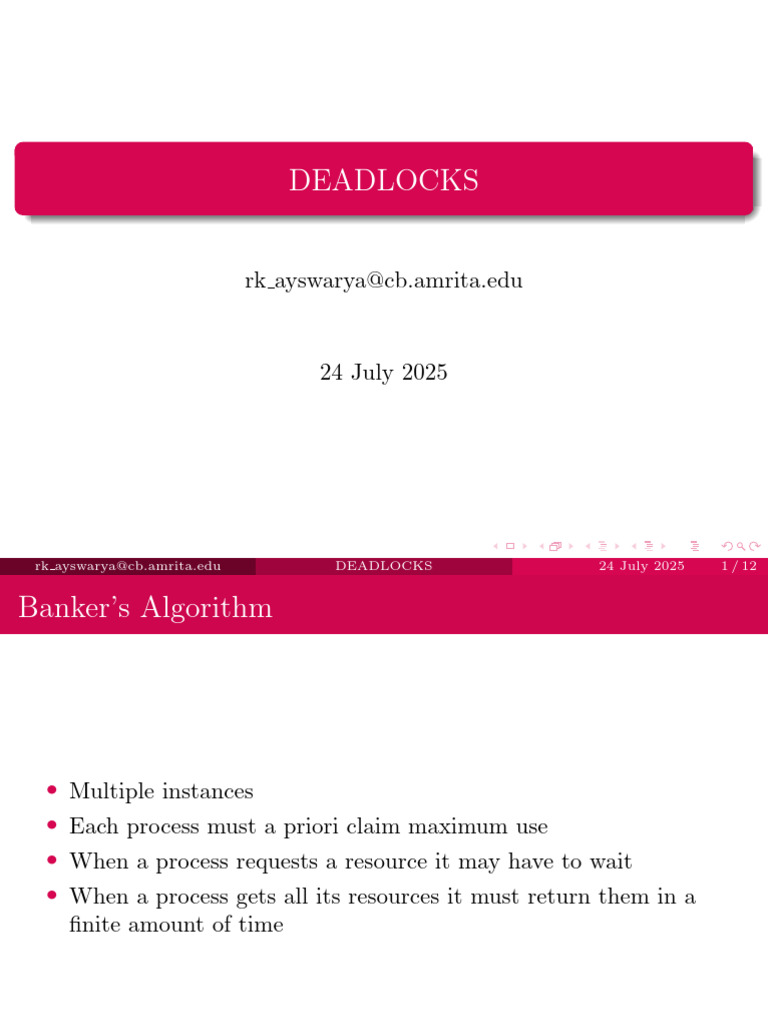 Deadlocks Upto Bankers-Algorithm | PDF | Algorithms And Data Structures ...
