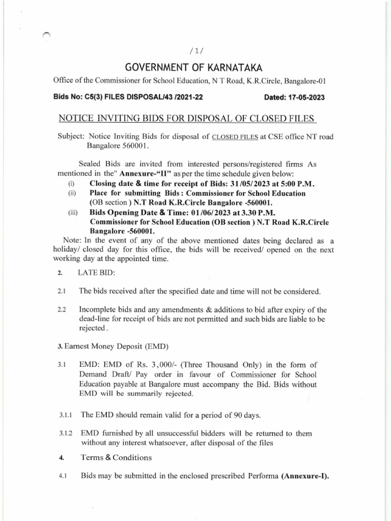 Disposal of Closed Files 17.05.2023 | PDF