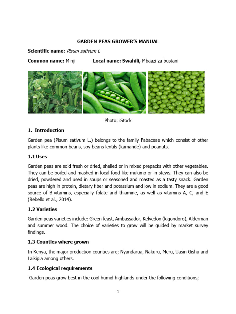 Garden Peas Growers Manual | PDF | Pea | Pest (Organism)