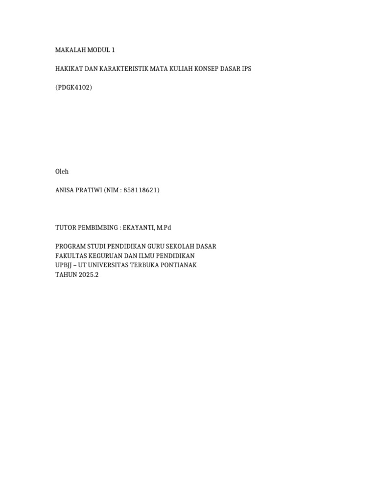 Hakikat dan Karakteristik IPS SD | PDF