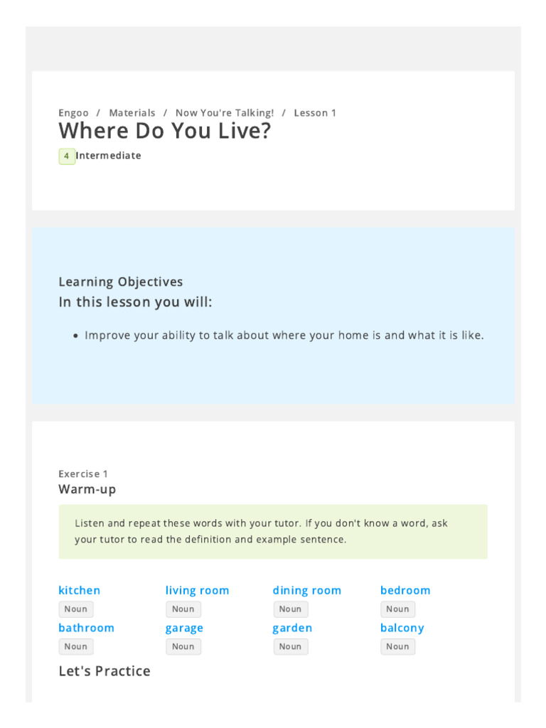 Where Do You Live_ _ Engoo | PDF | Adjective | Noun