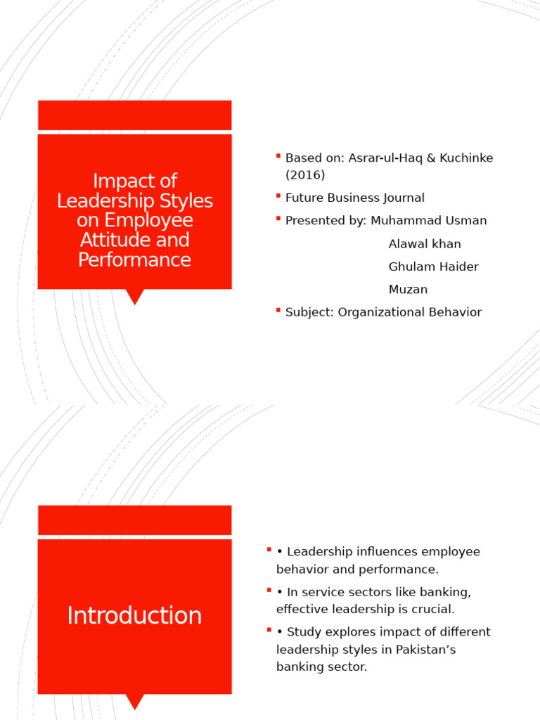 Impact of Leadership Styles Presentation | PDF | Leadership ...