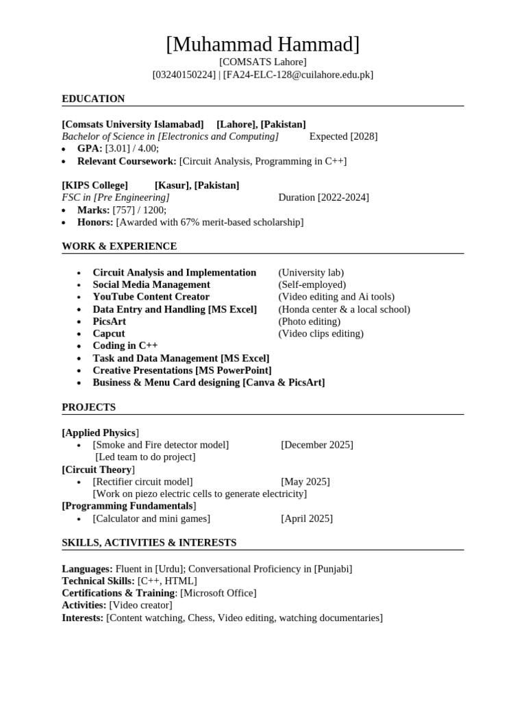 CV Temp | PDF