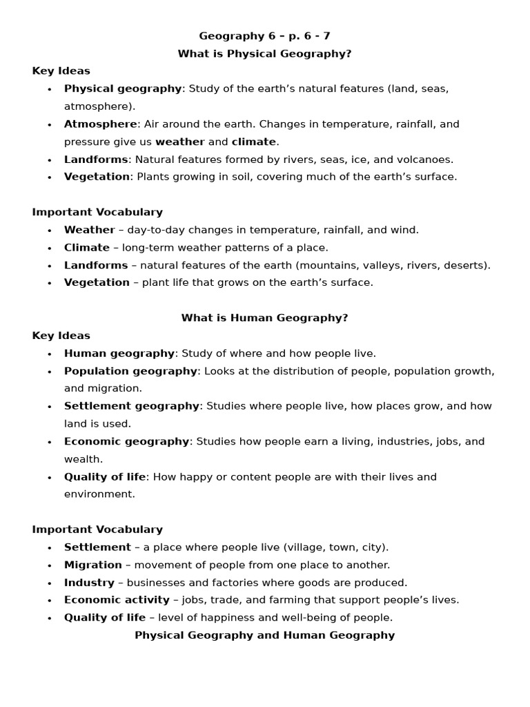 Overview of Geography Concepts | PDF | River | Rain