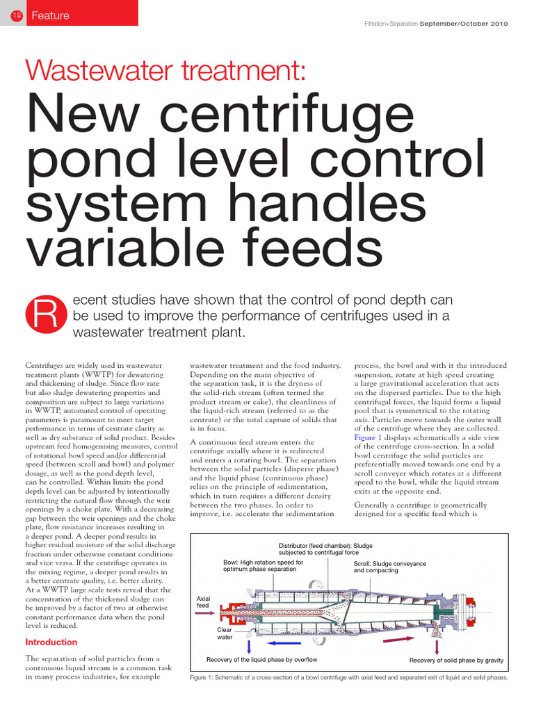 New Centrifuge Pond Level Control System Handles Variable Feeds | PDF ...