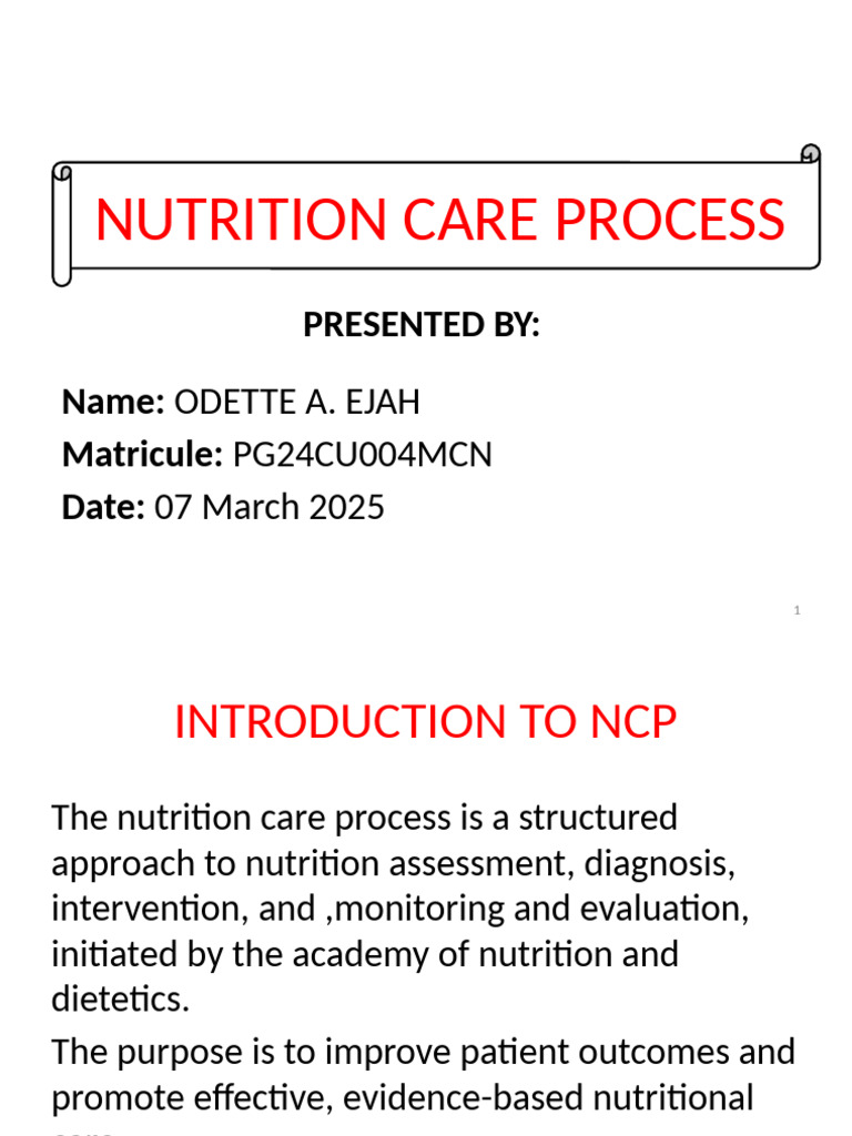 Nutrition Care Process Overview | PDF | Medical Diagnosis | Dietitian