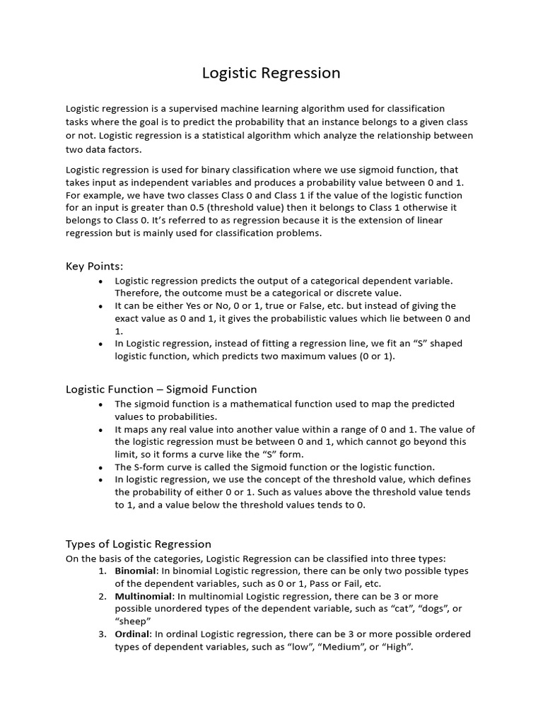 Logistic Regression | PDF | Logistic Regression | Regression Analysis