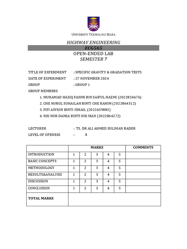 GROUP 1_LEVEL 3_ SPECIFIC GRAVITY AND GRADATION TEST | PDF | Concrete ...