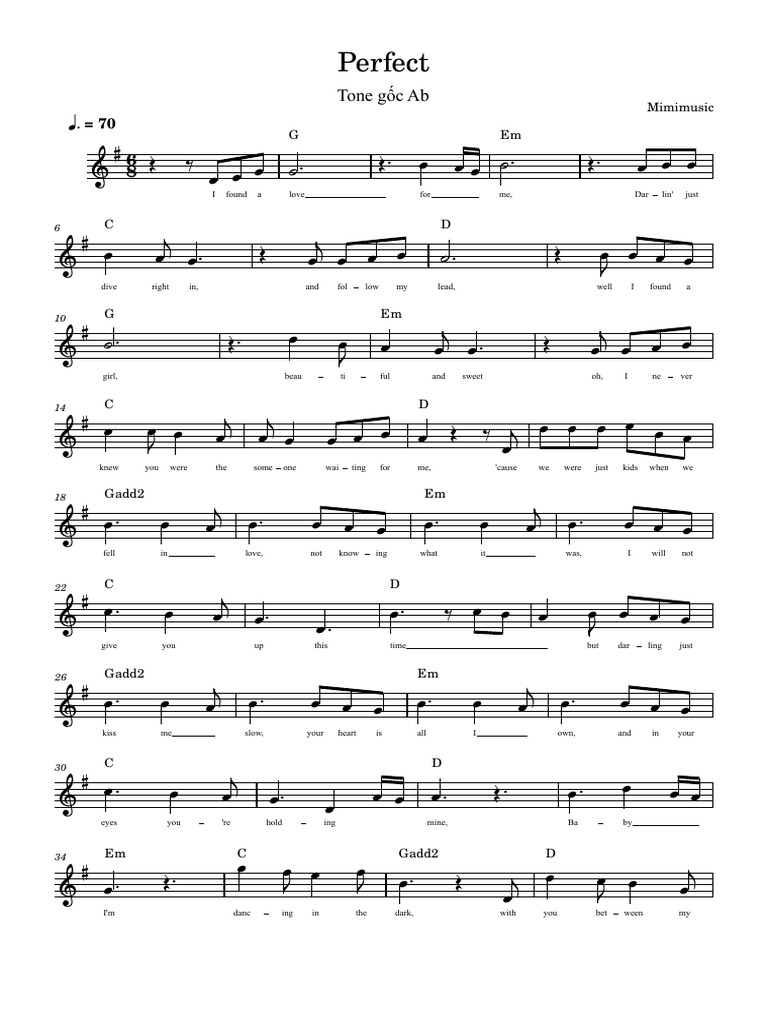Perfect Key G Sheet_full | PDF