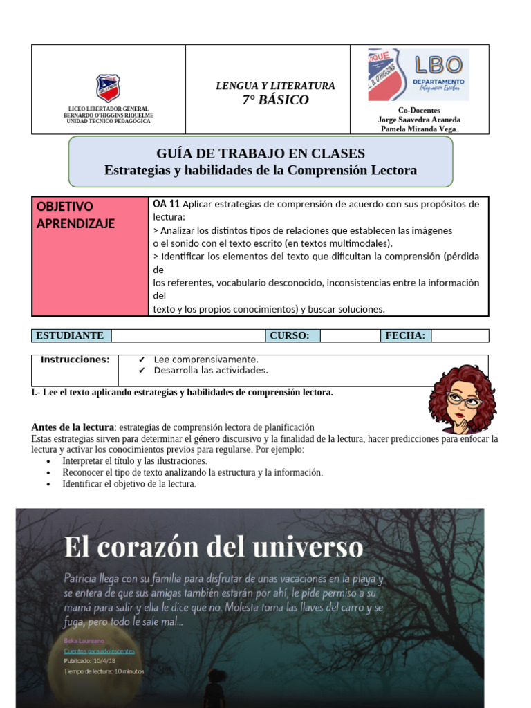 Estrategias de Comprensión Lectora 7° Básico | PDF | Comprensión lectora