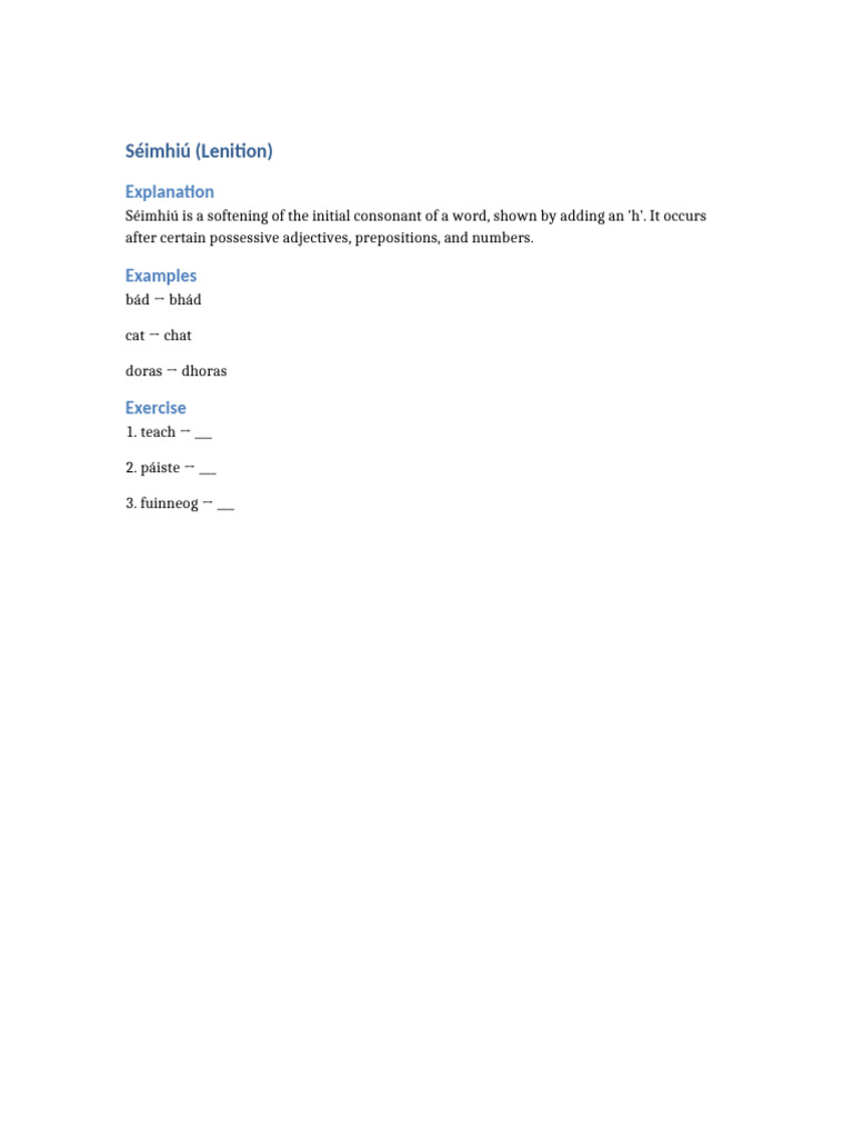 Séimhiú | PDF