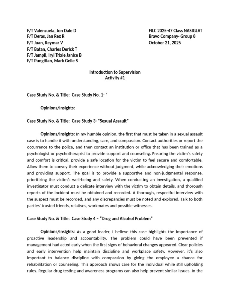 ALPHA Group 8 Intro to Supervision | PDF | Psychology | Social Psychology