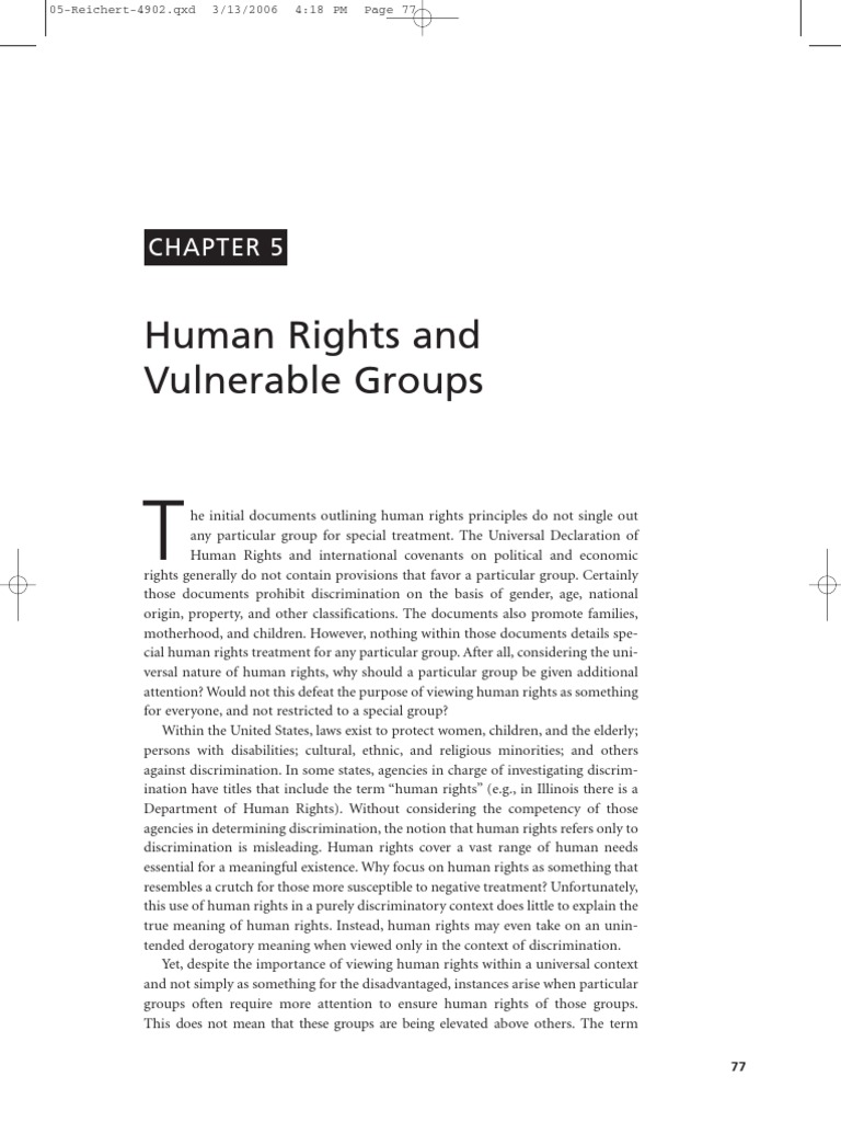 Human Rights and Vulnerable Groups | PDF