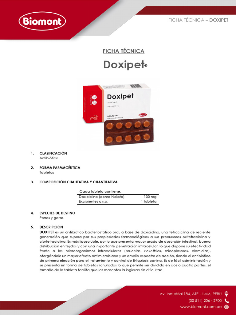 FT_Doxipet | PDF | Medicamentos con receta | Microbiología