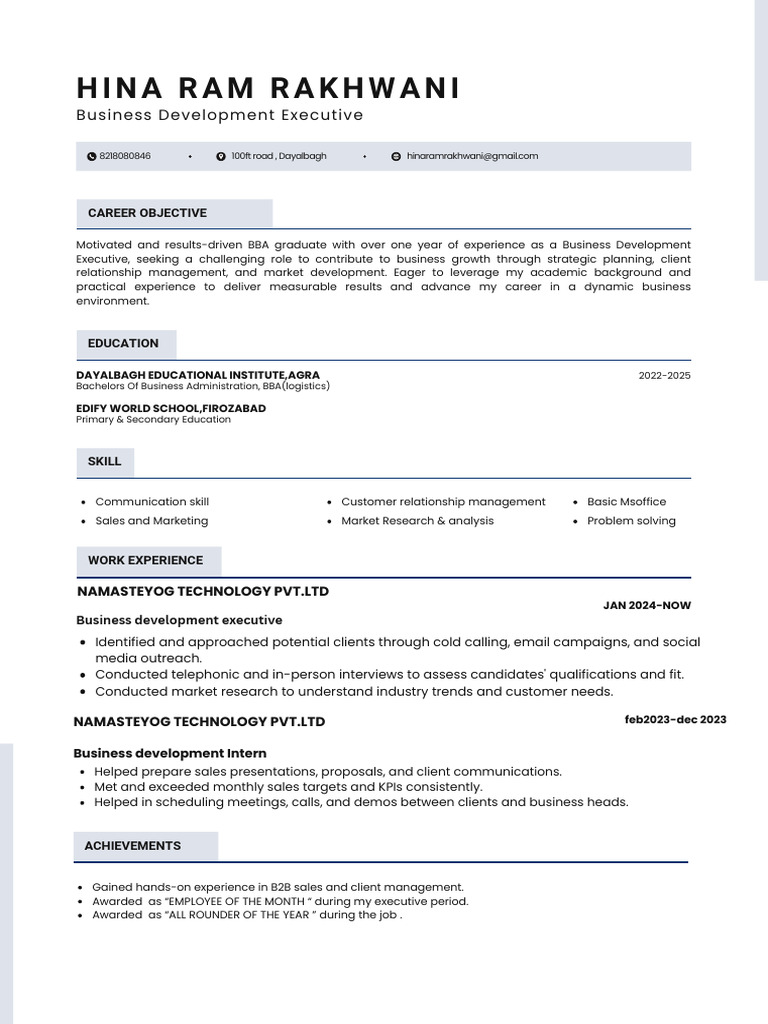 Business Development Executive Resume | PDF