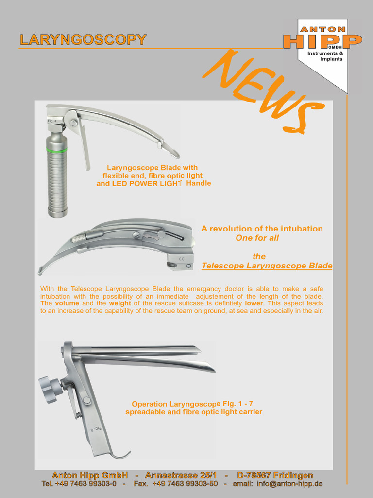 Advanced Telescope Laryngoscope System | PDF | Intensive Care Medicine ...