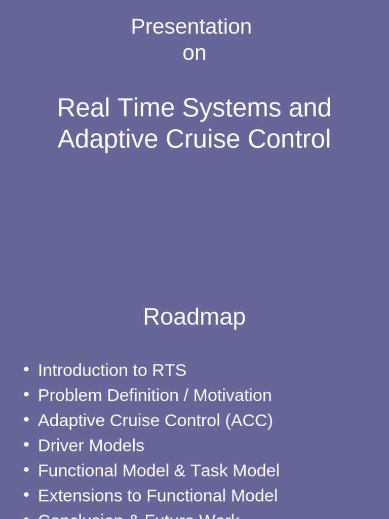 Real Time System and Adaptive Cruise Control | PDF | Real Time ...