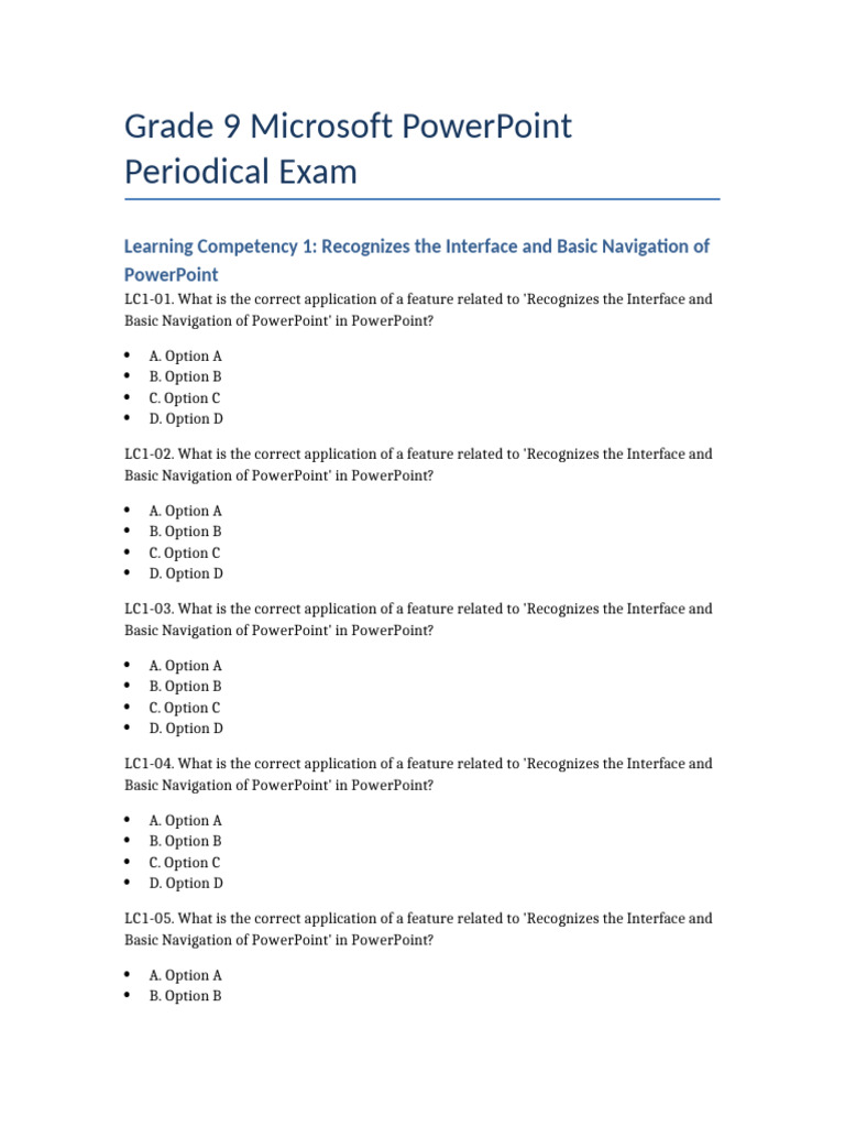 Grade 9 PowerPoint Exam Guide | PDF | Multimedia | Microsoft Power Point