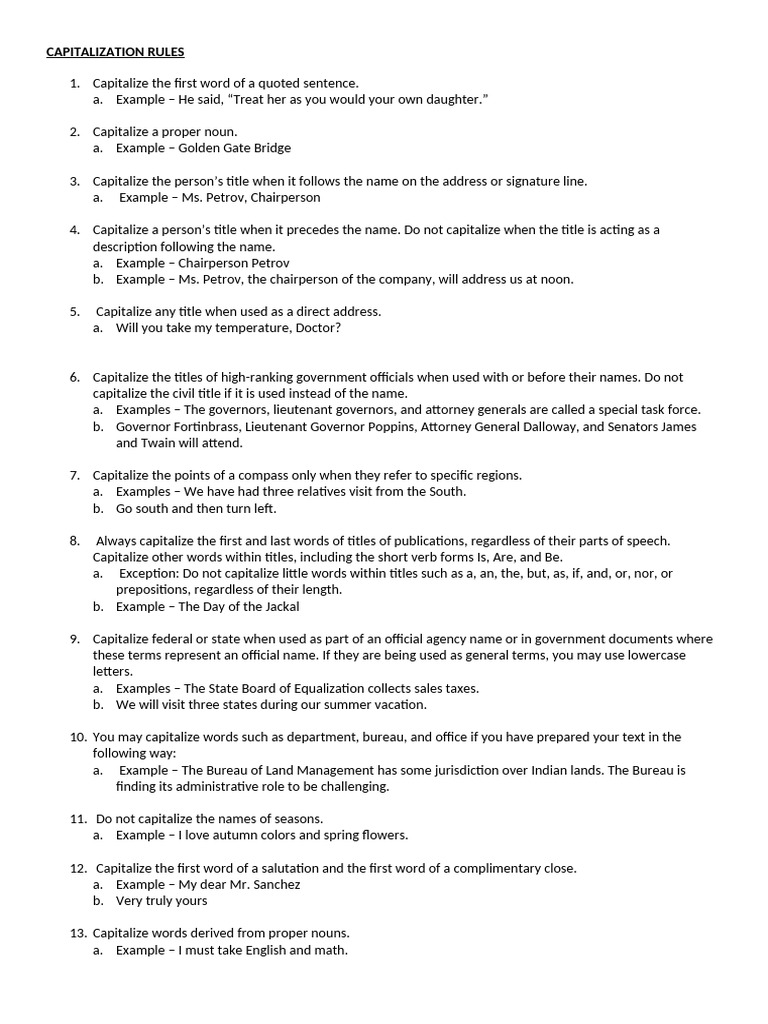 Capitalization-WPS Office | PDF | Comma | Grammar