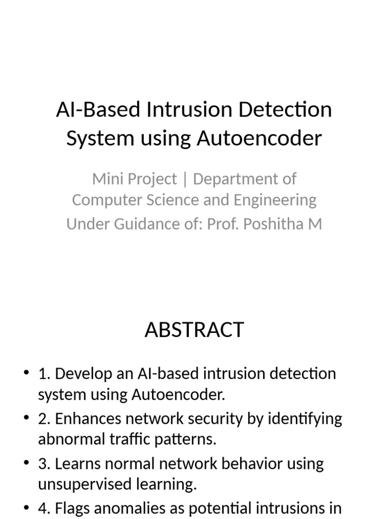 AI Based Intrusion Detection System Presentation (1) | PDF | Information Science | Software ...