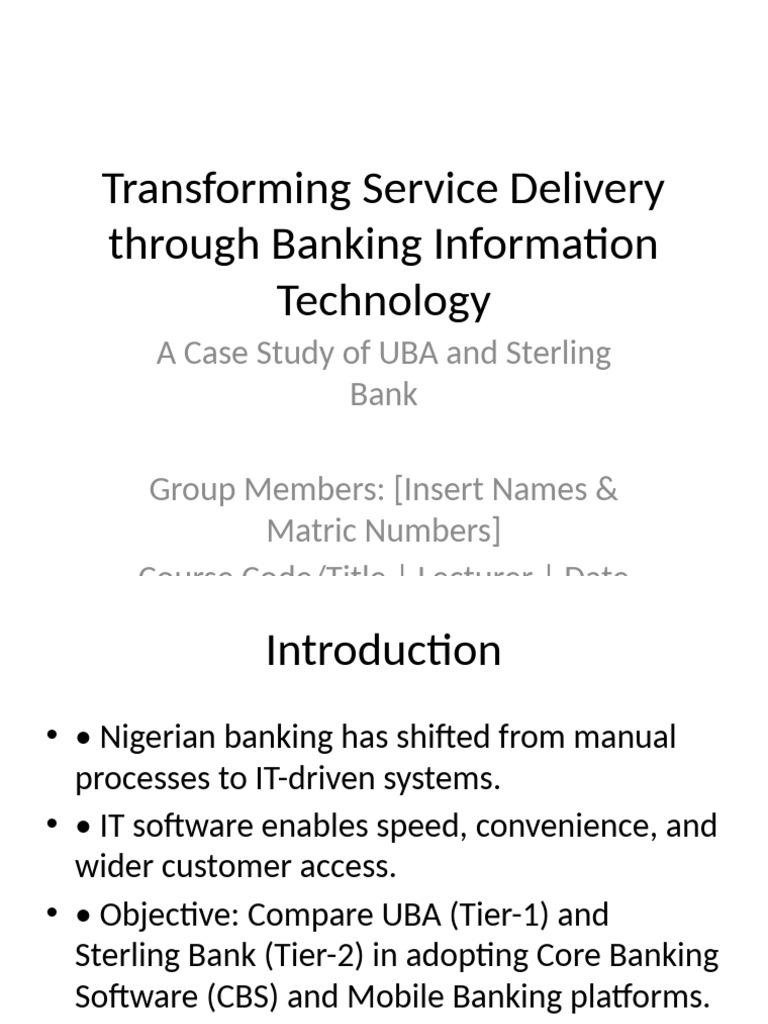 UBA Sterling Banking IT | PDF | Computing | Information Technology