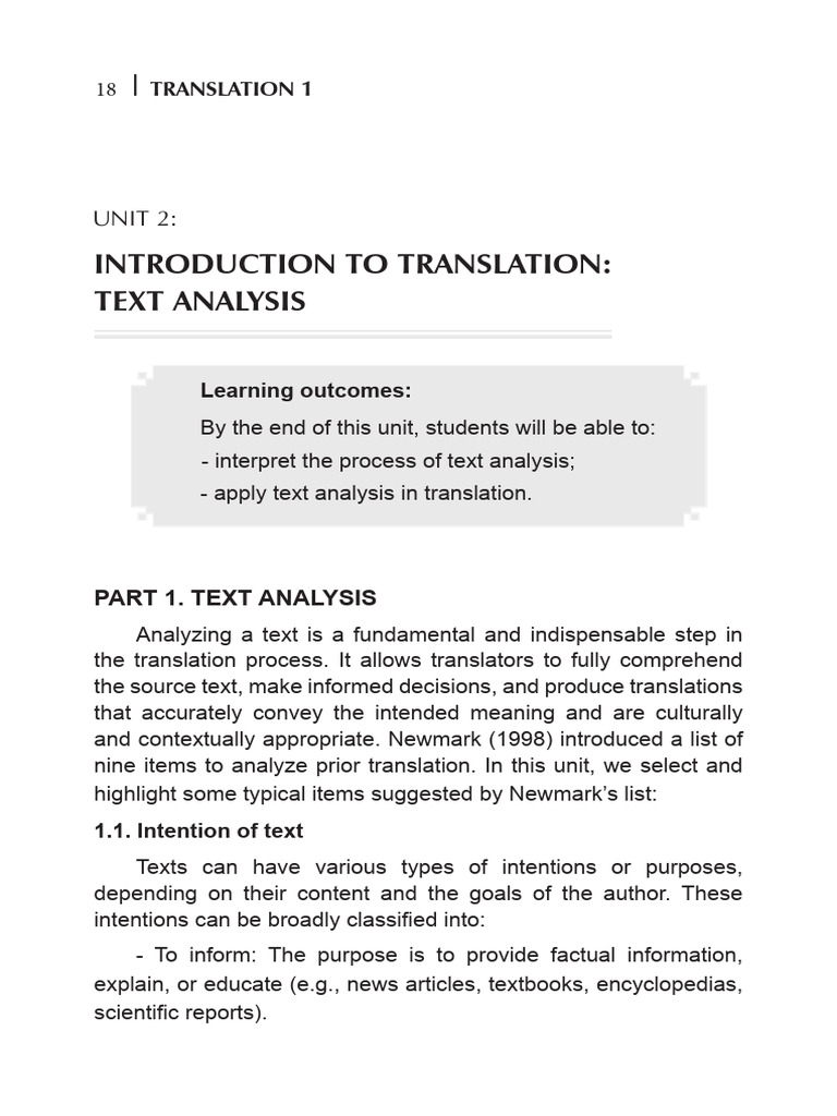 Unit 2 Text Analysis | PDF | Translations | Adjective