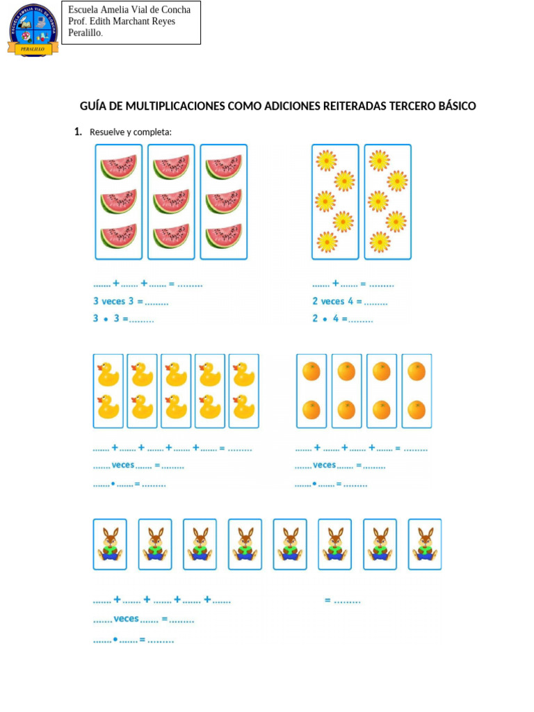 Tercero Básico Multiplicación (26-09-25) | PDF