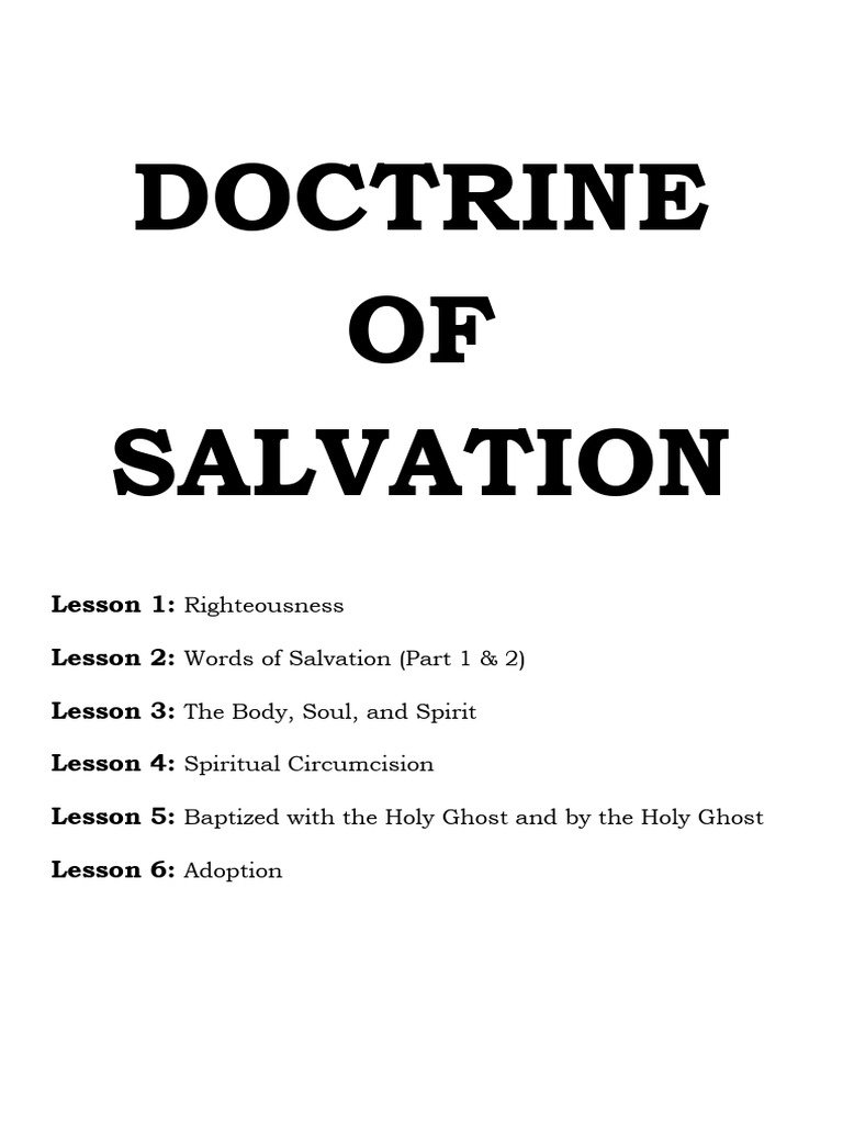 Doctrines of Salvation Explained | PDF | Justification (Theology ...
