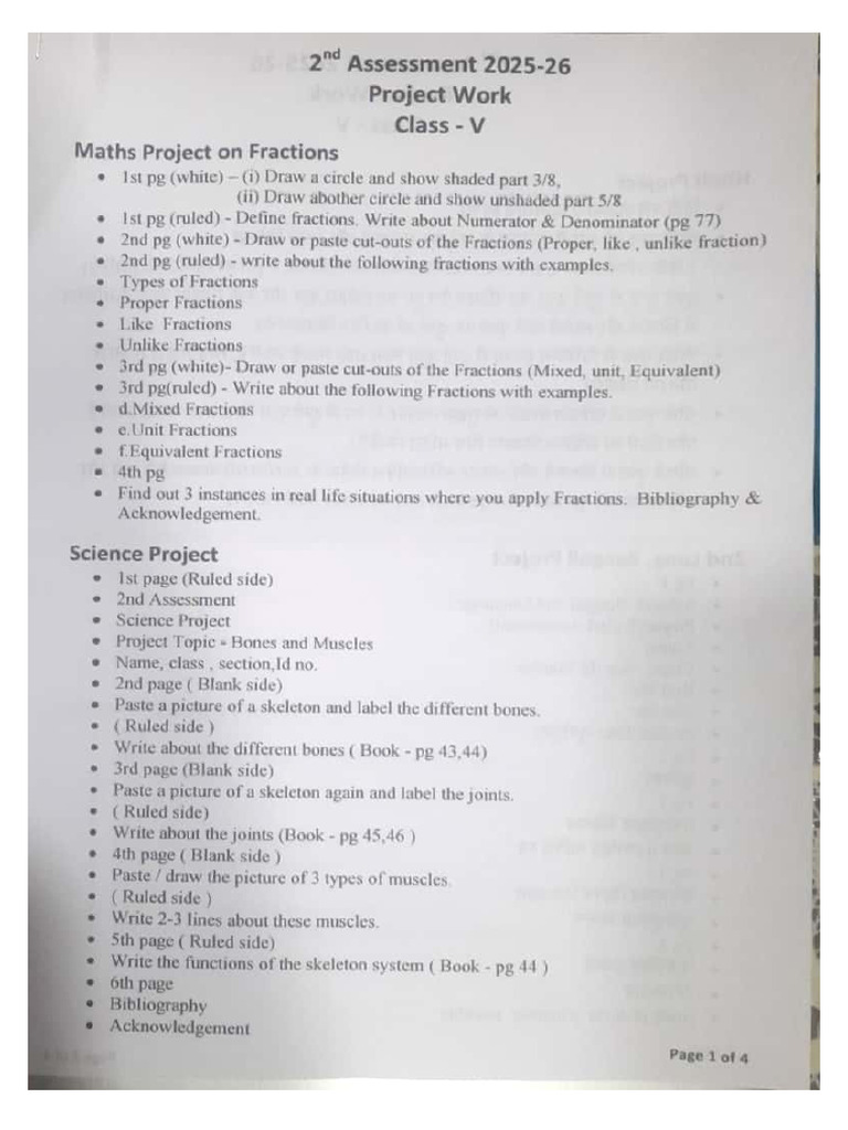 Class5 Project2ndAssessment2025 26 | PDF