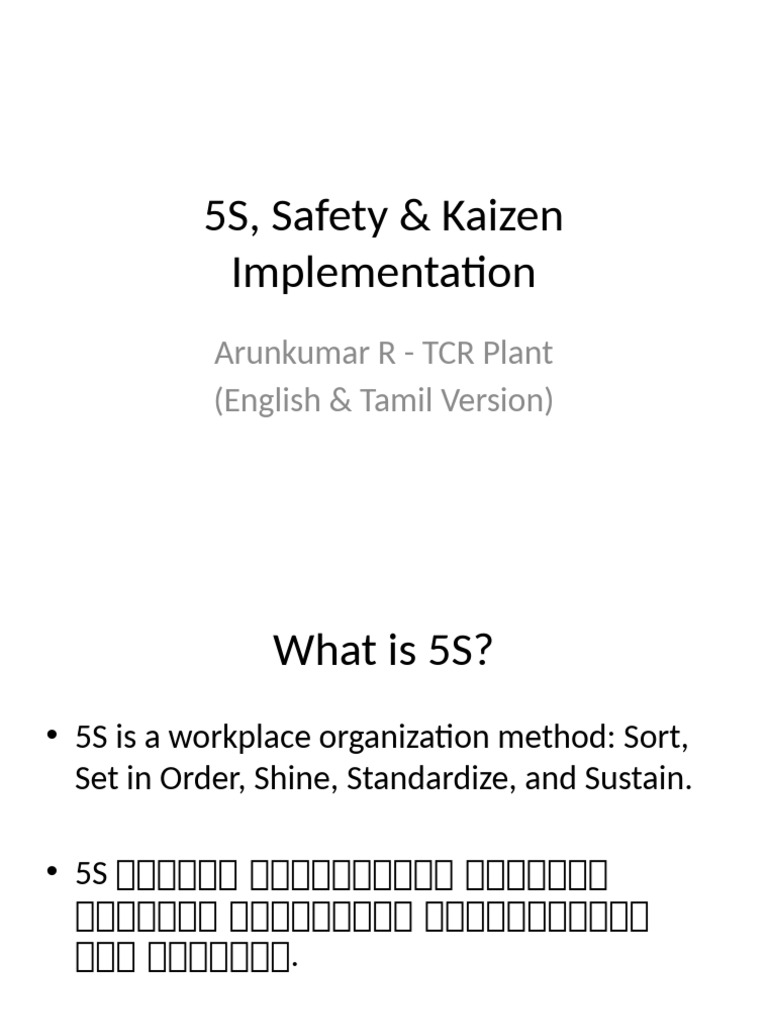 MRF 5S Safety Kaizen Bilingual Presentation | PDF