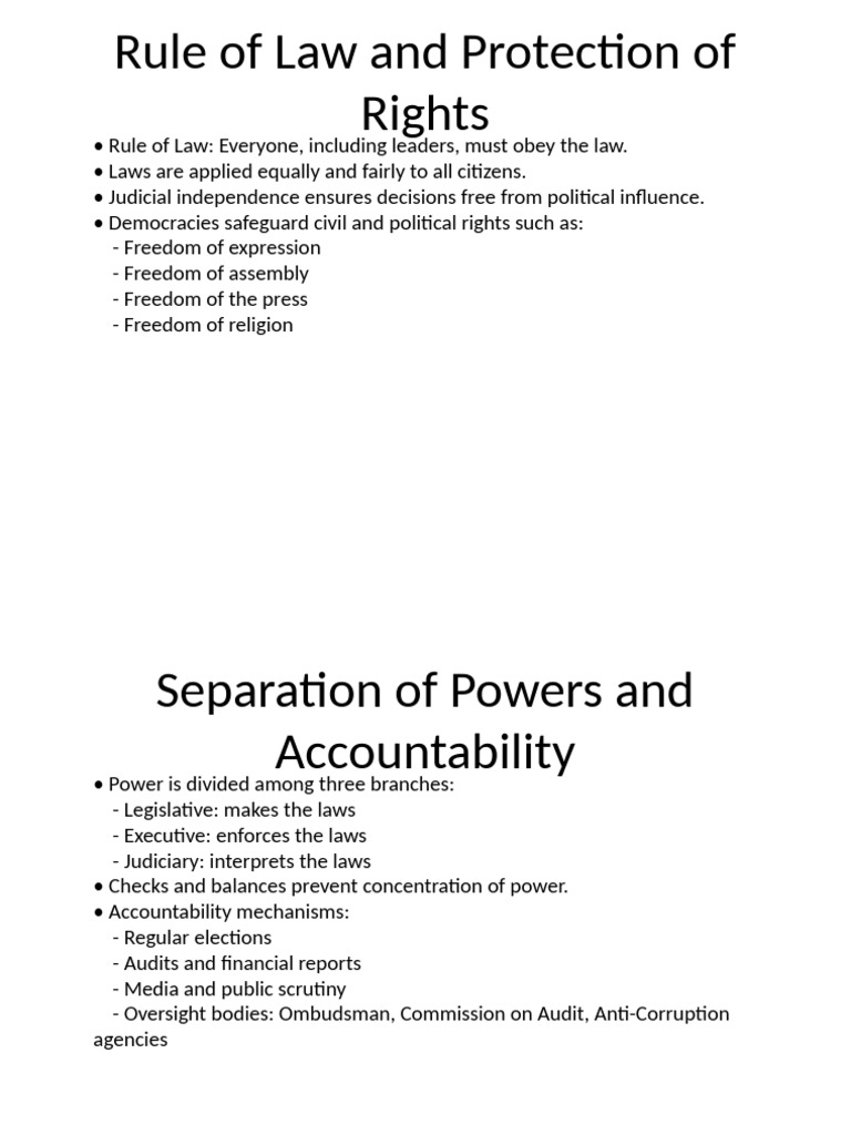 Rule of Law and Separation of Powers | PDF