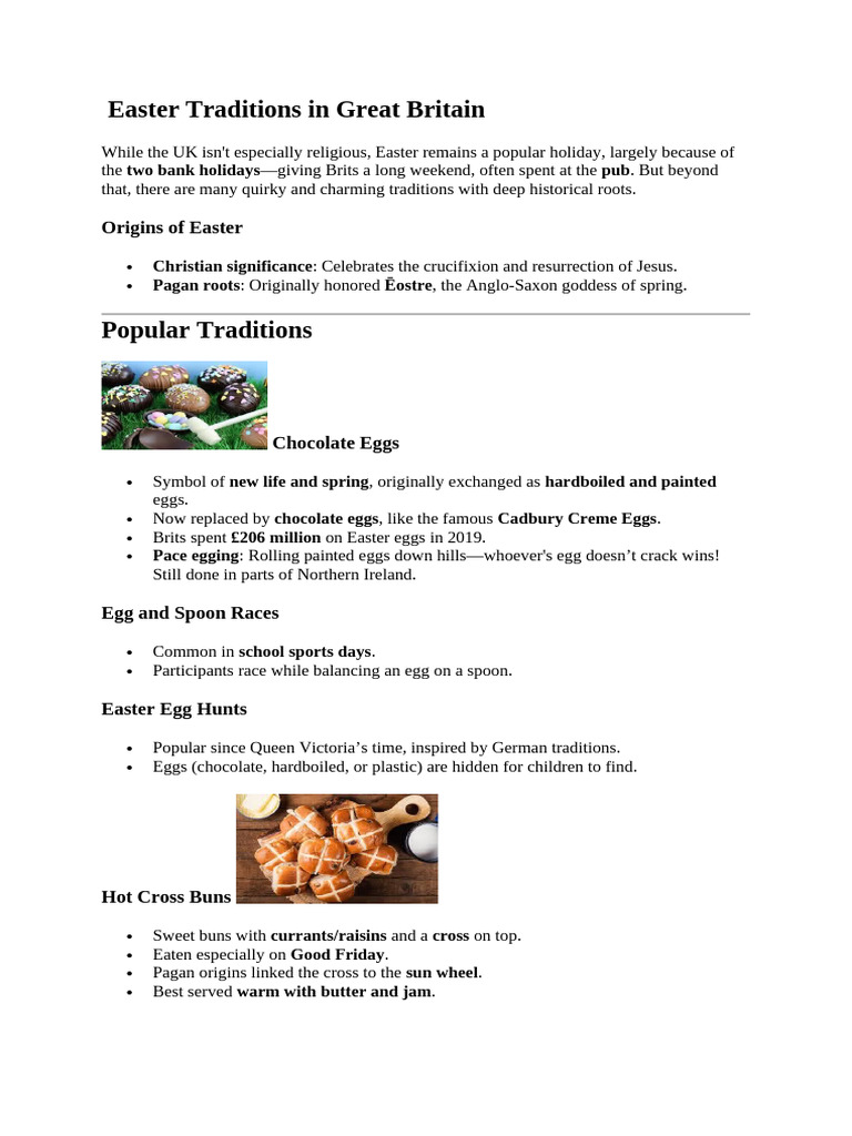 Easter Traditions in Great Britain | PDF | Easter | Easter Egg