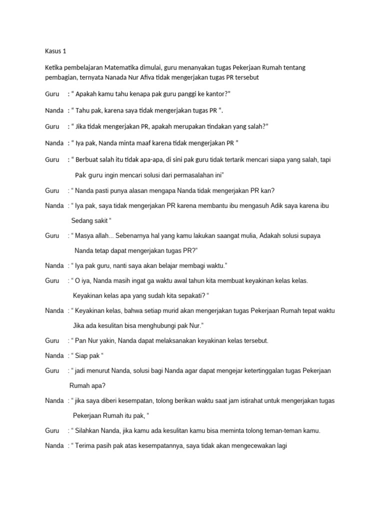 Contoh Kasus Modul 1.4 Segitiga Restitusi | PDF