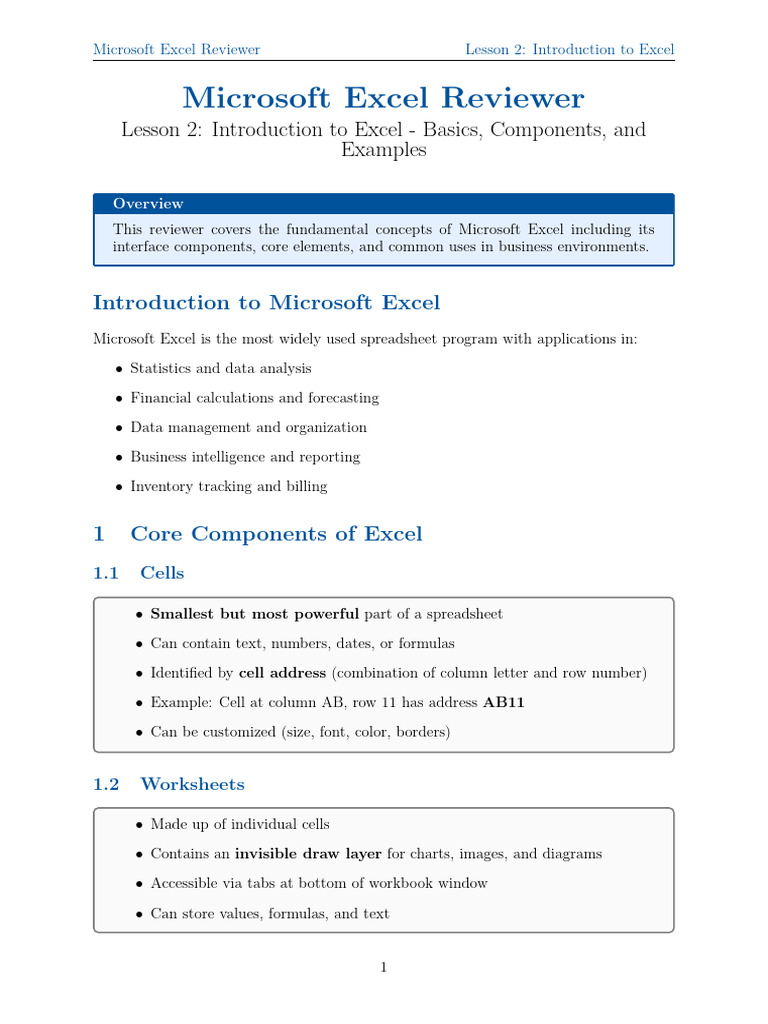 Dsa Reviewer 2 With Mock Quiz | PDF | Microsoft Excel | Spreadsheet